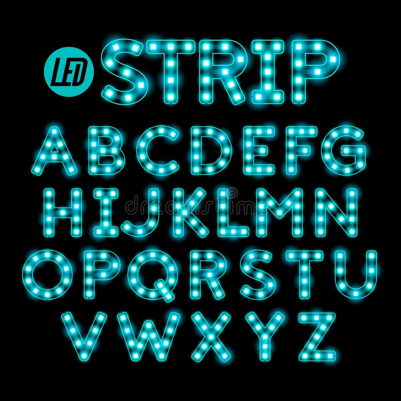 LED Ribbon Strip Light Alphabet Stock Vector - Illustration of digital ...