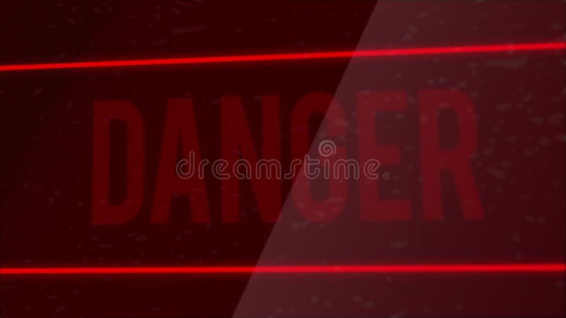 Danger Alert Warning Attack on Screen World Map Loop Motion. Stock ...