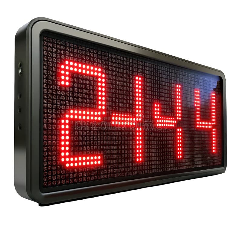 LED Screen Digital Clock stock illustration. Illustration of office ...