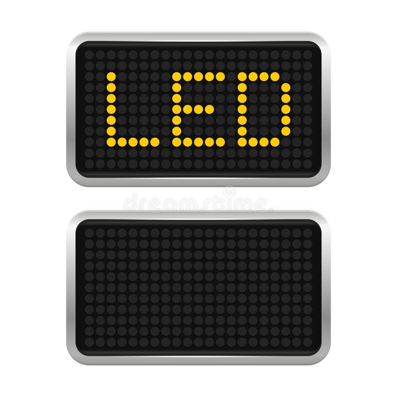 LED Screen Icons Set on White Background. Vector Stock Vector ...