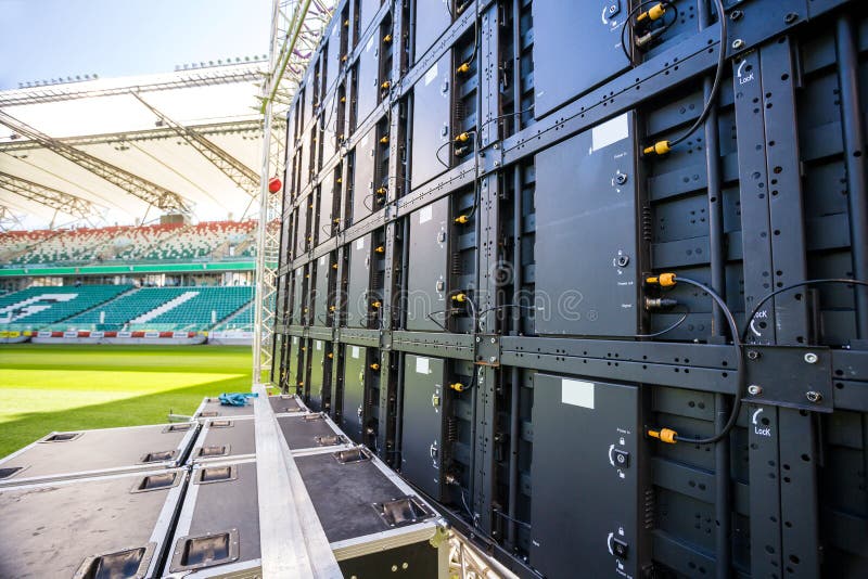 Led Screen Installed on the Stadium Stock Photo - Image of arena ...