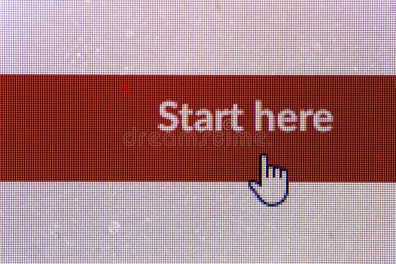 Led Screen Macro Closeup View,click Start Button Stock Image - Image of ...