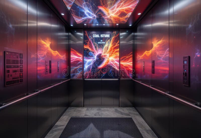 LED Screen Wall Displaying Dynamic Art Stock Illustration ...