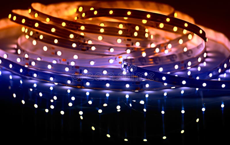 Led Shining Diode Lights. Strip. Stock Image - Image of rope ...