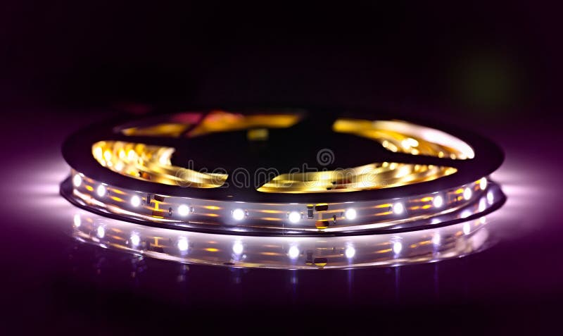 Led Stripe in Coil Isolated on White.Diode Strip. Stock Image - Image ...