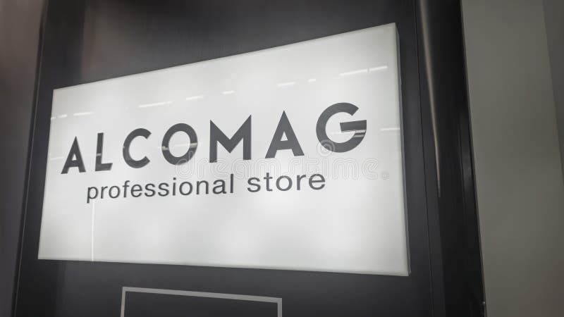 Led Sign with Liquor Store Name on Dark Wall. Editorial Stock Image ...