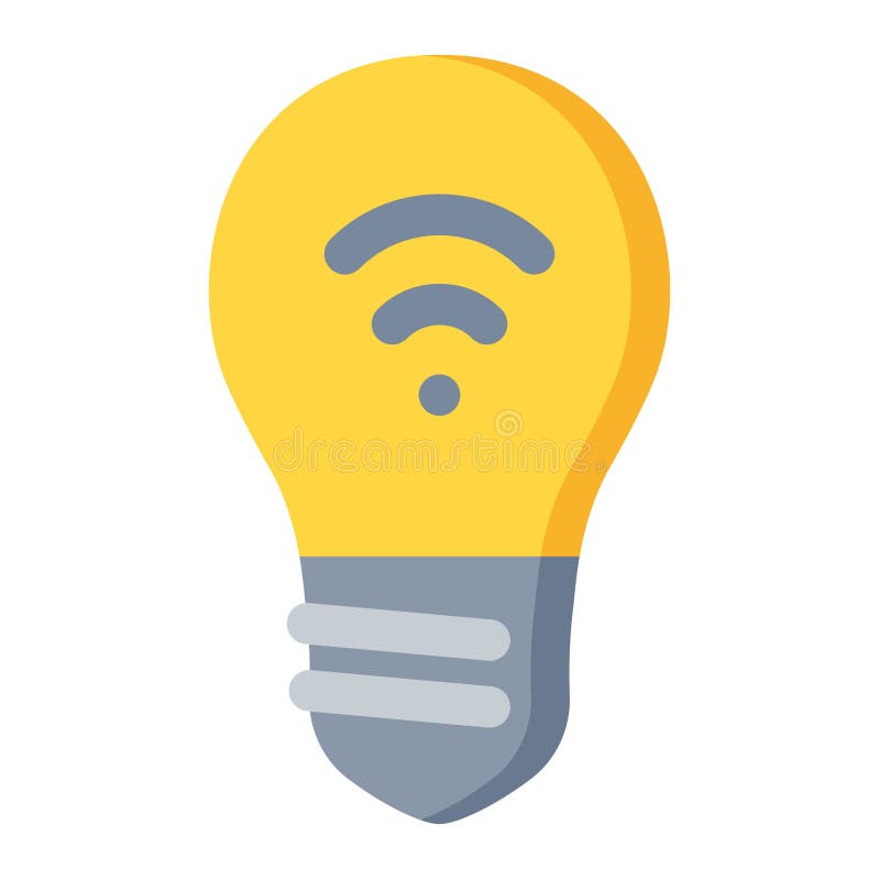 Led Smart Light Bulb Wireless Single Isolated Icon with Flat Style ...