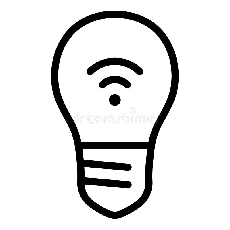 Led Smart Light Bulb Wireless Single Isolated Icon with Outline Style ...