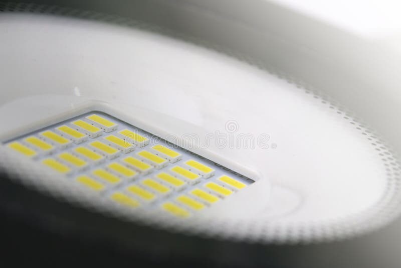 Led Spotlight Close-up, Front and Back Background Blurred Stock Image ...