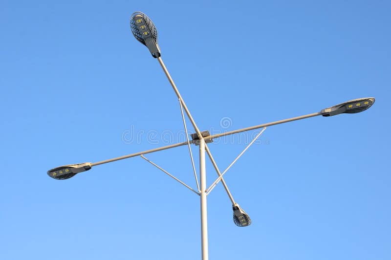 LED Spotlight. Lamp Post Closeup Stock Photo - Image of tool, post ...