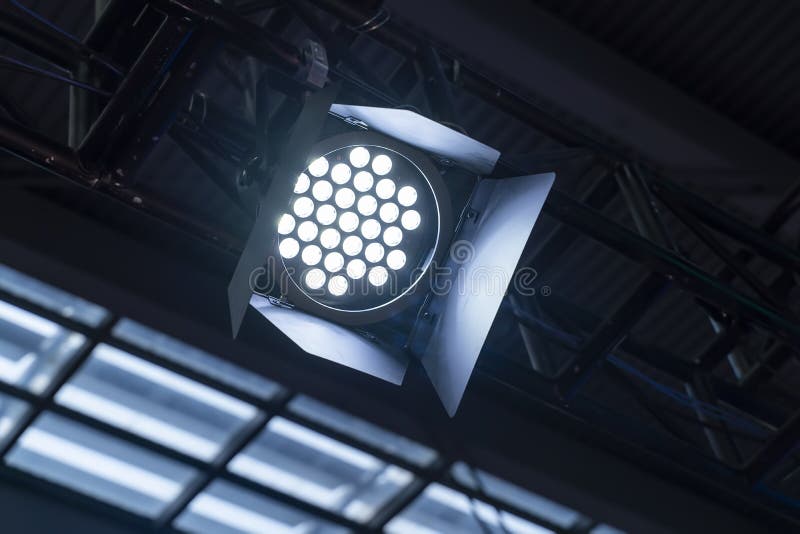 LED spotlight on roof stock photo. Image of equipment - 185588934