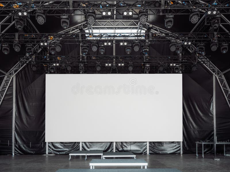 LED Stage Screen Billboard Mockup Stock Photo - Image of copy, signage ...