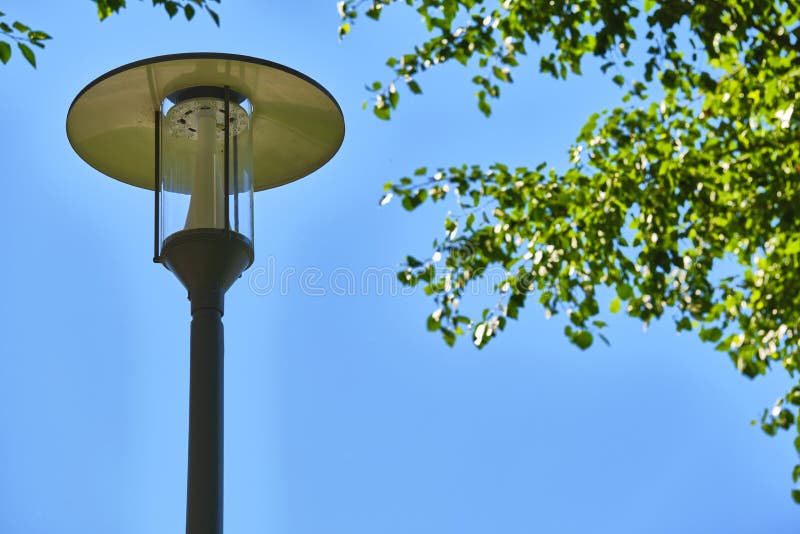 LED Street Lamp General Plan Color Nature Stock Photo - Image of iron ...
