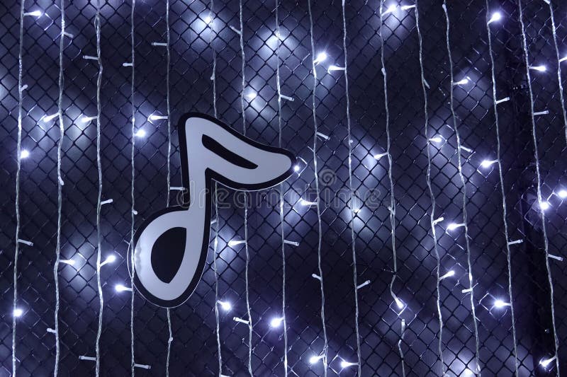 Led String Light Used As Part of Wall with Music Note Stock Image ...