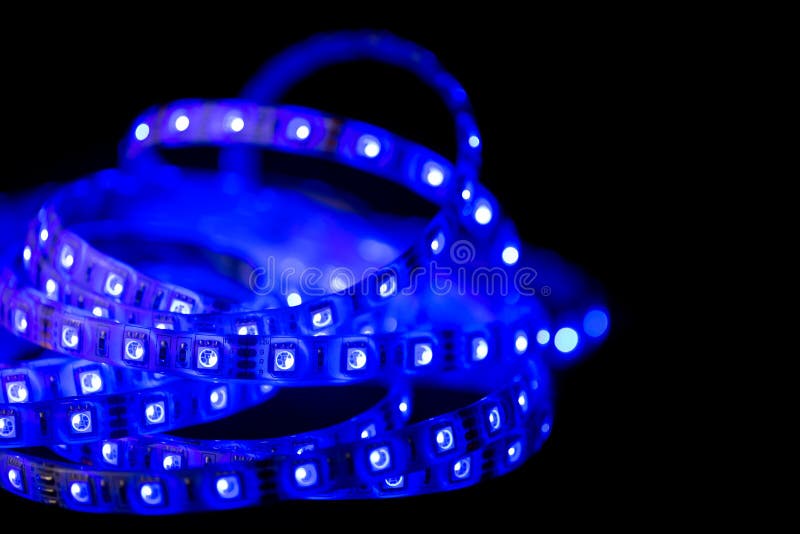 LED strip blue stock photo. Image of equipment, blue - 100203890