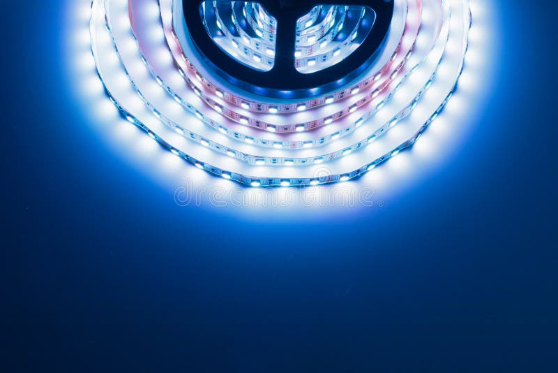 Led strip blue light roll stock image. Image of high - 198677251