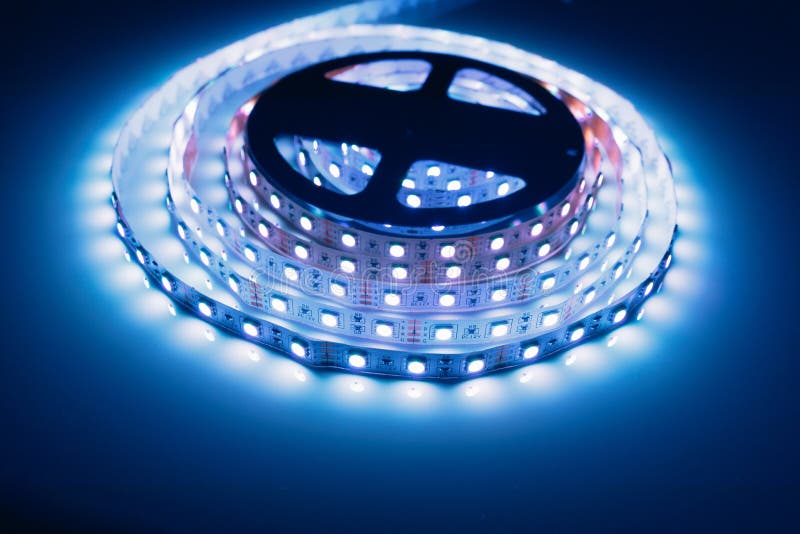 Led strip blue light roll stock image. Image of glow - 202418355