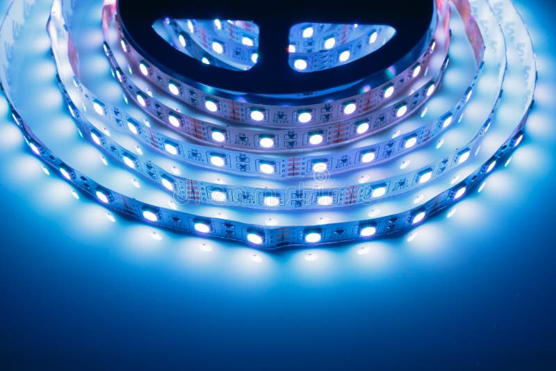 Led strip blue light roll stock image. Image of backdrop - 202418365