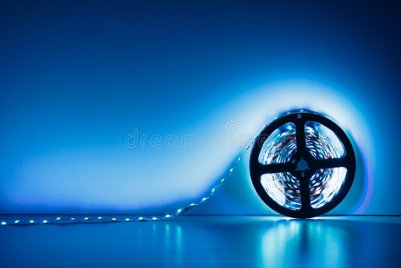 Led strip blue light roll stock image. Image of diodes - 202418377