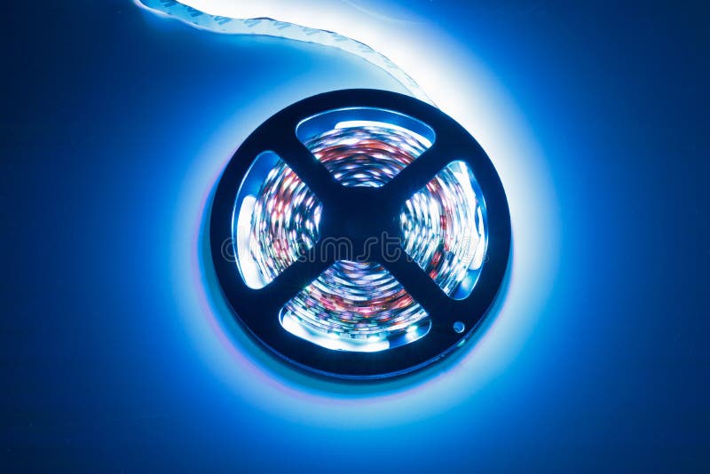 Led strip blue light roll stock image. Image of radiation - 207341023