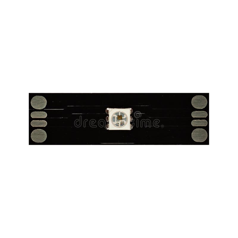 LED Strip Close-up Segment Isolated on White Background Stock Photo ...