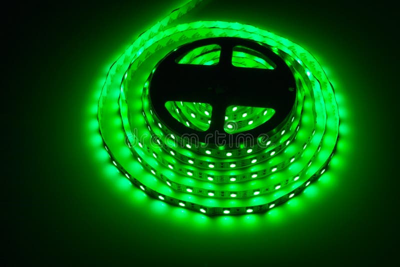 Led strip green light roll stock image. Image of diodes - 198677209