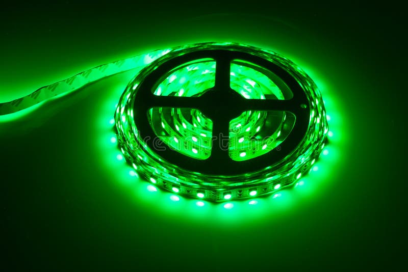 Led strip green light roll stock image. Image of backdrop - 200235933