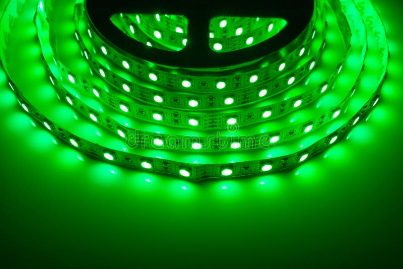 Led strip green light roll stock image. Image of diodes - 204441085