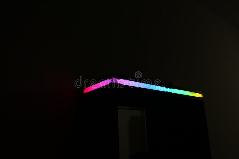 LED Strip Light Diffused with Paper that is Displaying Gradient Colors ...