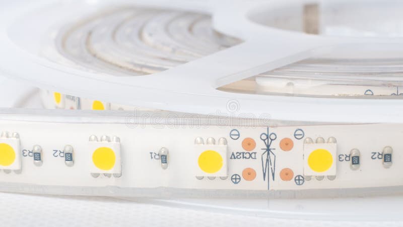 LED Strip Light-emitting Diodes Closeup Stock Photo - Image of ...