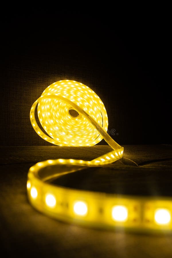 Led Strip Lighting for Home, Diode Coil Illuminated Stock Image - Image ...