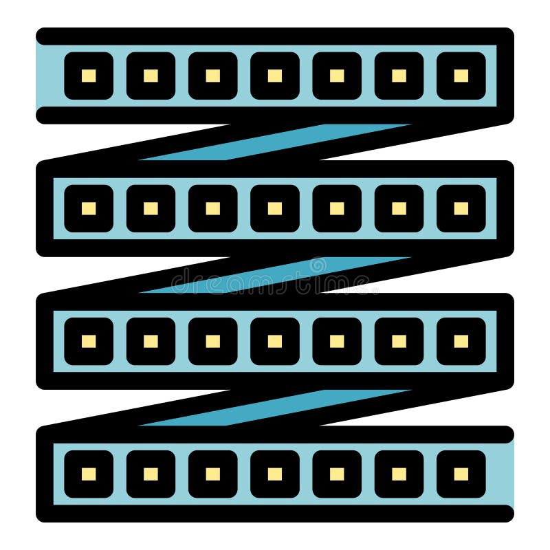 Led Strip Lights Icon Color Outline Vector Stock Vector - Illustration ...