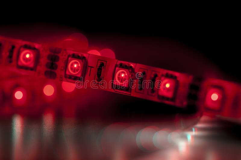 Led Strip Lights, Red Color Stock Image - Image of close, lights: 69575765