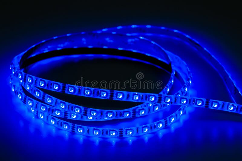Led strip lights stock photo. Image of blue, current - 69575742