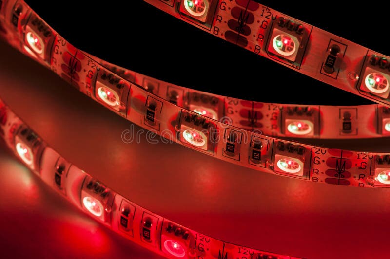 Led Strip Lights Rgb, Red Color Stock Photo - Image of colorful ...