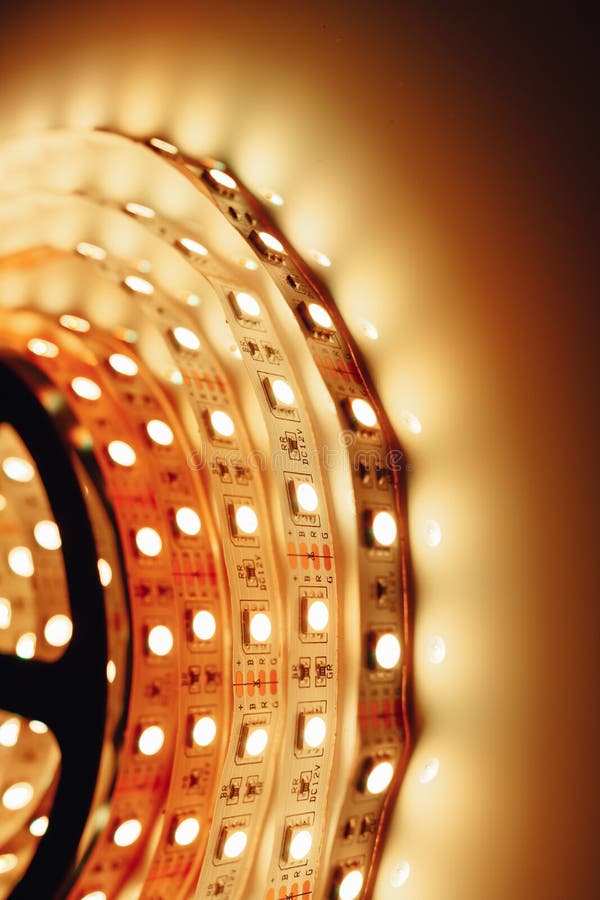 Led Strip Orange Light Roll Stock Photo - Image of cyber, cool: 200929736