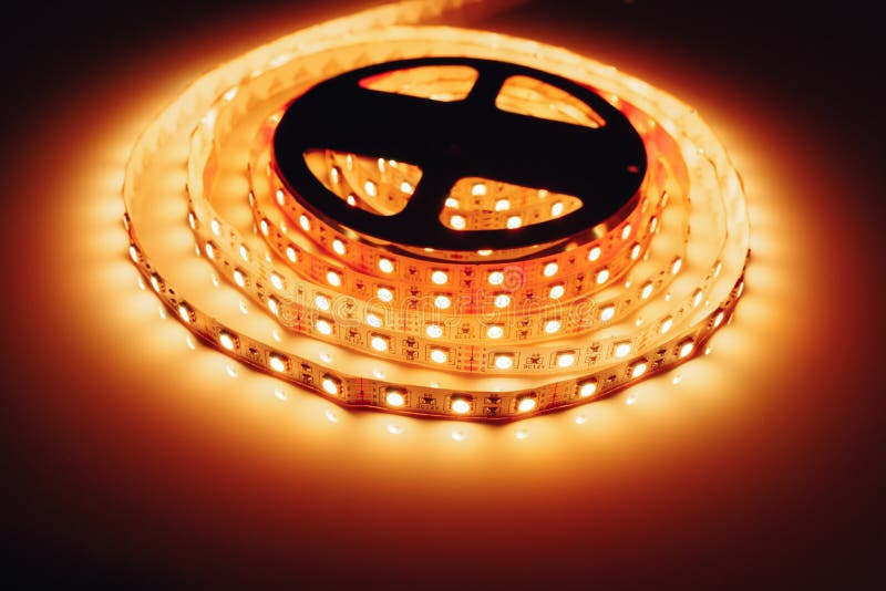 Led Strip Orange Light Roll Stock Photo - Image of orange, roll: 200929742