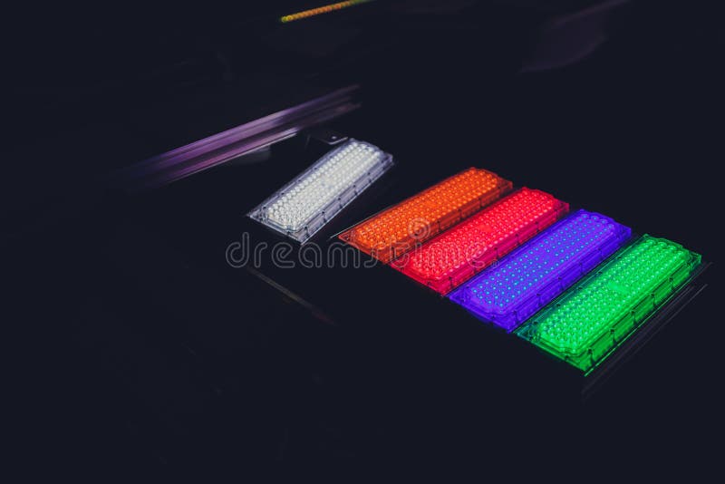 LED Strip in Purple Colors and a Control Panel for Switching Colors ...