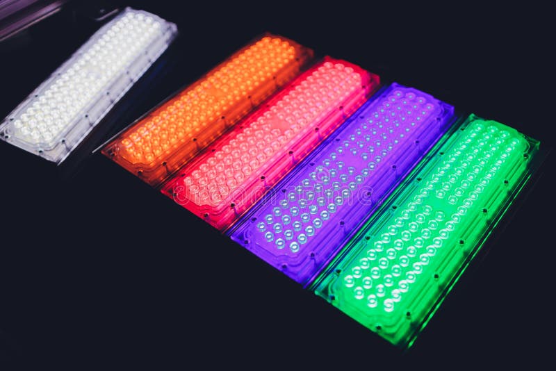 LED Strip in Purple Colors and a Control Panel for Switching Colors ...