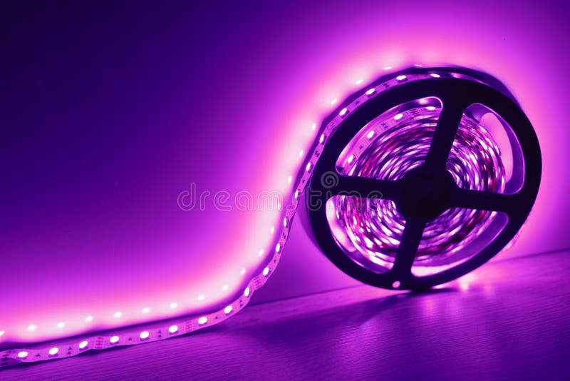 Led Strip Purple Light Roll Stock Image - Image of tech, technology ...