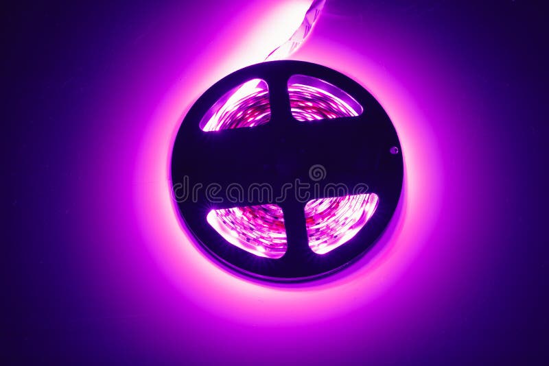 Led Strip Purple Light Roll Stock Photo - Image of design, pink: 201489380