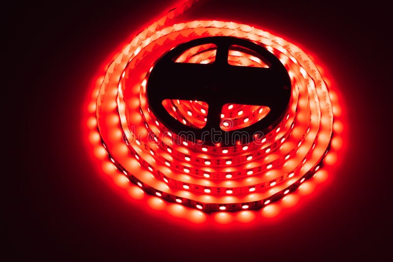 Led strip red light roll stock image. Image of background - 203473515