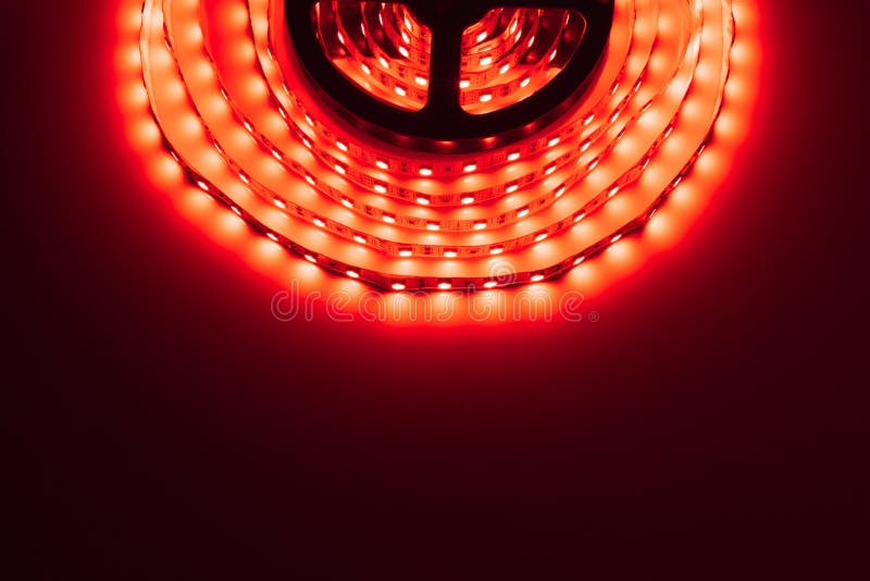 Led strip red light roll stock image. Image of illumination - 203473567