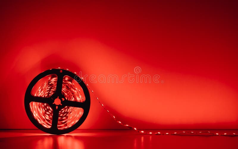 Led strip red light roll stock photo. Image of electricity - 203473586