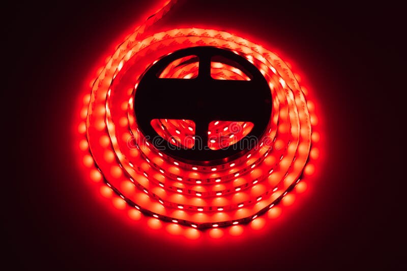 Led strip red light roll stock image. Image of decoration - 208859333