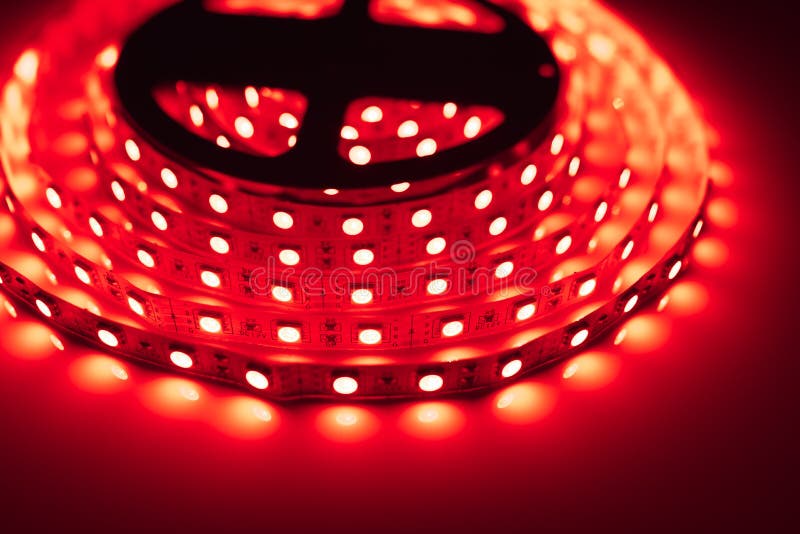 Led strip red light roll stock photo. Image of glow - 219960580