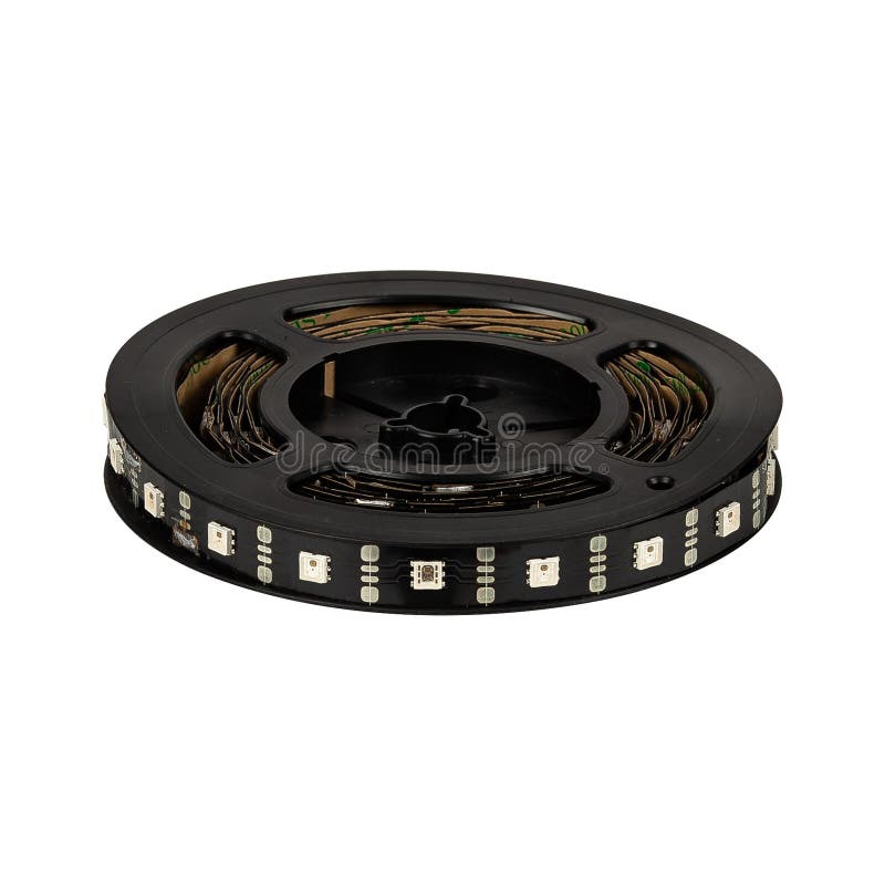 LED Strip on Reel Isolated on White Stock Image - Image of home, bulb ...
