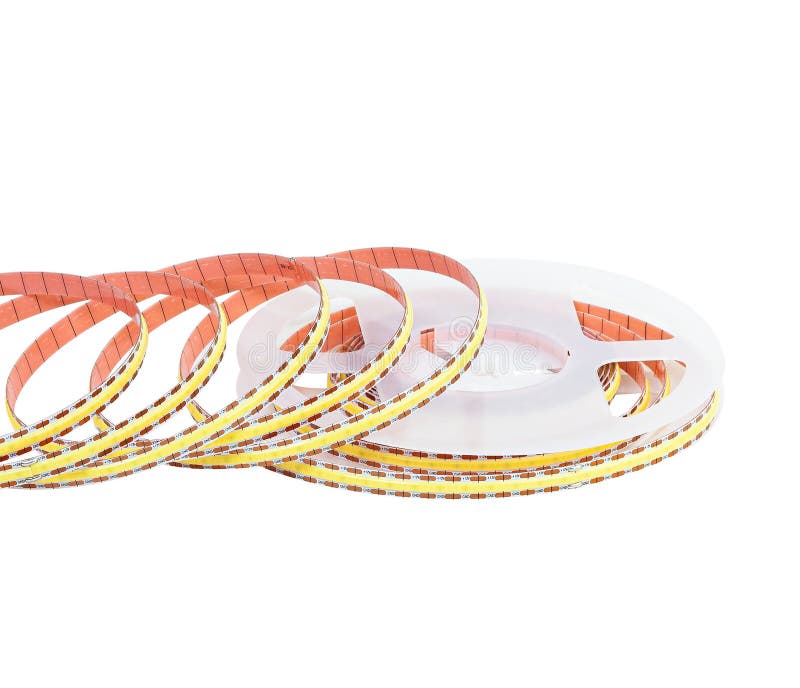 LED Strip in Roll Isolated on White Background Top View Stock Photo ...