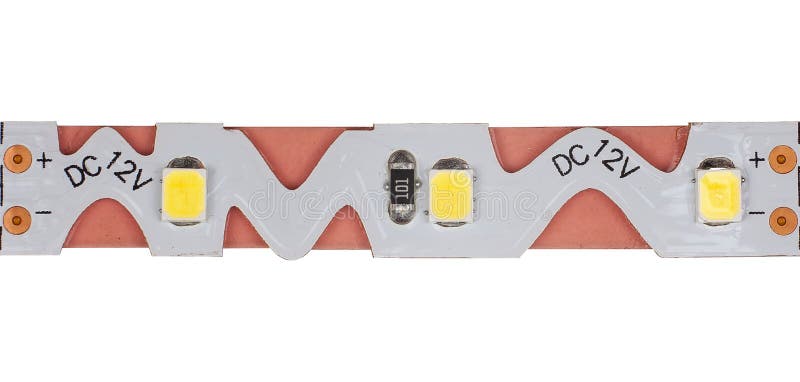 LED Strip Segment Close-up on White Background Stock Photo - Image of ...