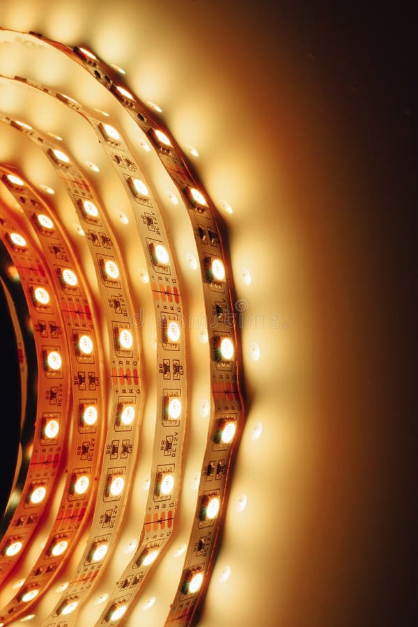 Led strip warm light roll stock photo. Image of roll - 207340822
